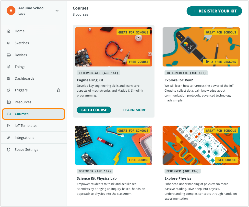 Access and share course content – Arduino Help Center