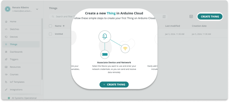 Associate a Thing to a device – Arduino Help Center